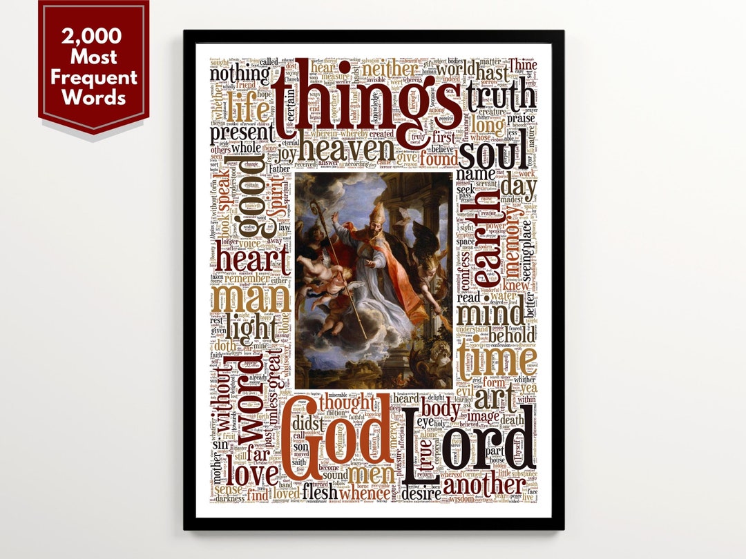 Confessions of St. Augustine Word Cloud, St. Augustine Illustration ...