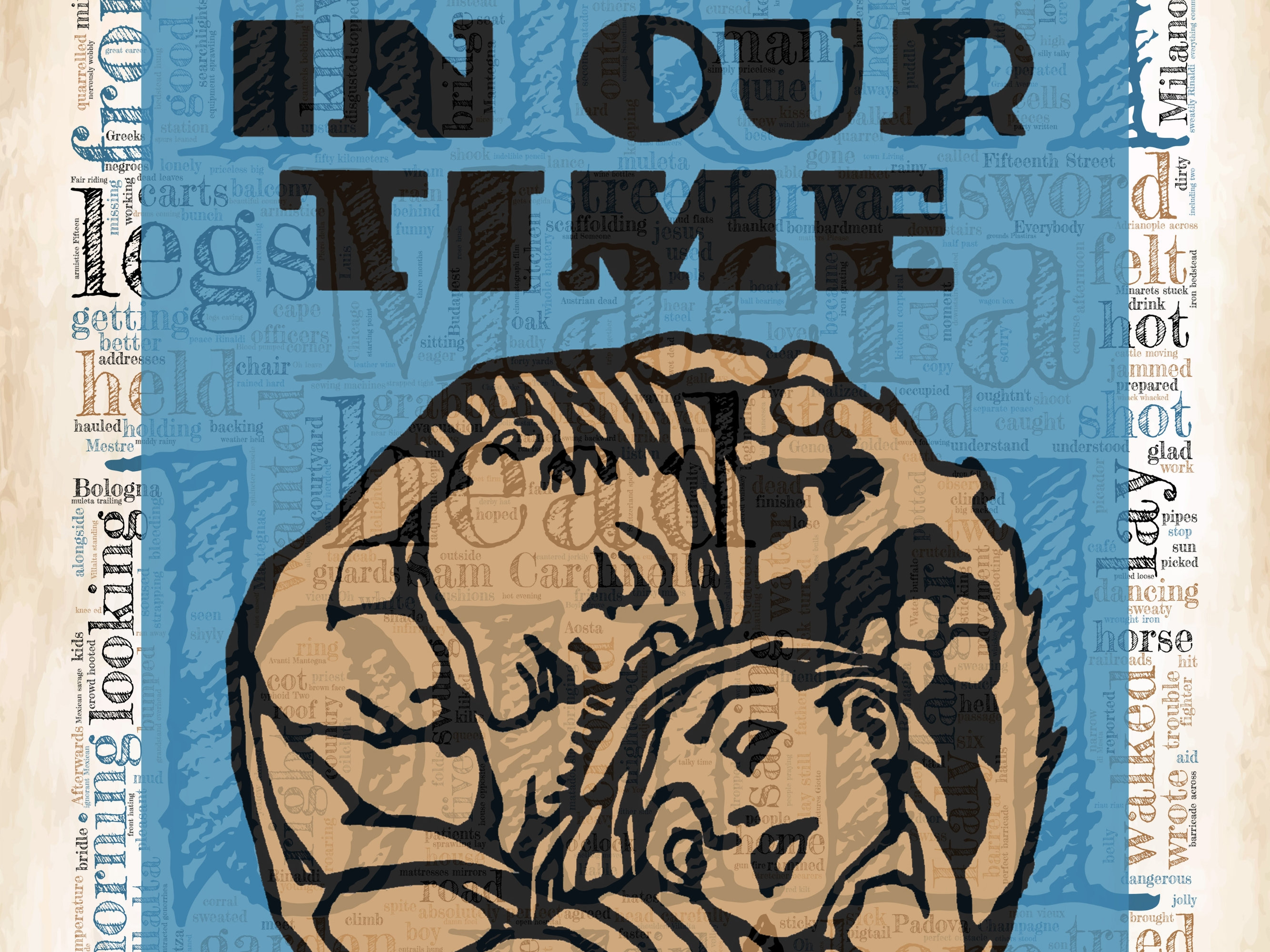 Ernest Hemingway in Our Time Book Cover Art With 2000 Words of the Book ...