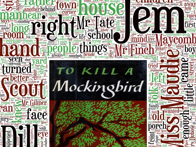 Harper Lee's to Kill a Mockingbird Literary Word Cloud - Etsy