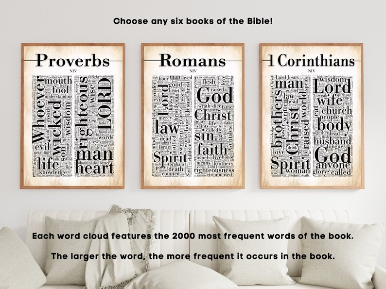 Bible Word Art for Your Favorite Books of the Bible, 6 Printable Word ...