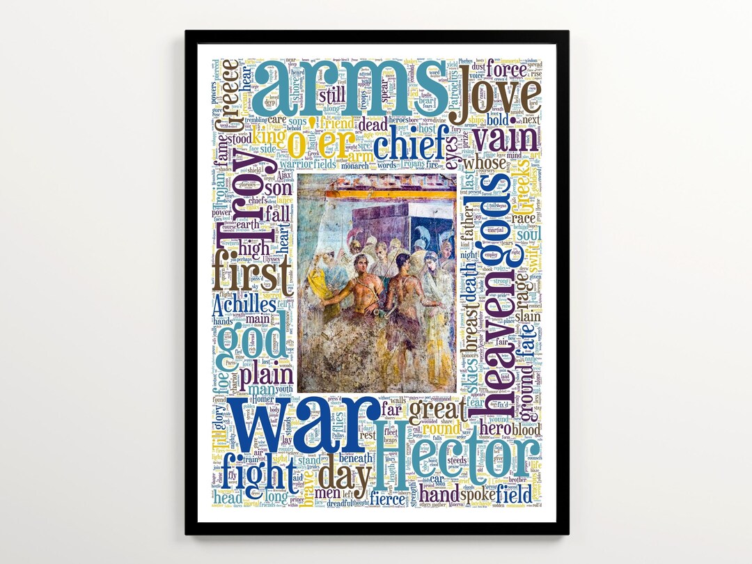 Homer's Iliad Literary Word Cloud, Iliad Art Printable, Classroom ...