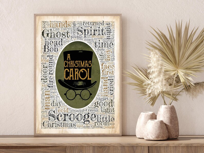 Charles Dickens' A Christmas Carol Word Cloud, Christmas Literature ...