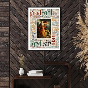 Shakespeare's King Lear Literary Poster Featuring 2000 Most Frequent ...