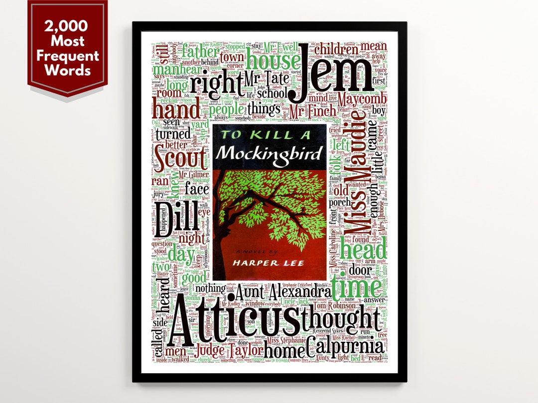 Harper Lee's to Kill a Mockingbird Literary Word Cloud Poster, Southern ...