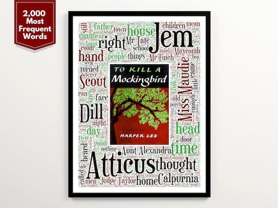 Harper Lee's to Kill a Mockingbird Literary Word Cloud - Etsy