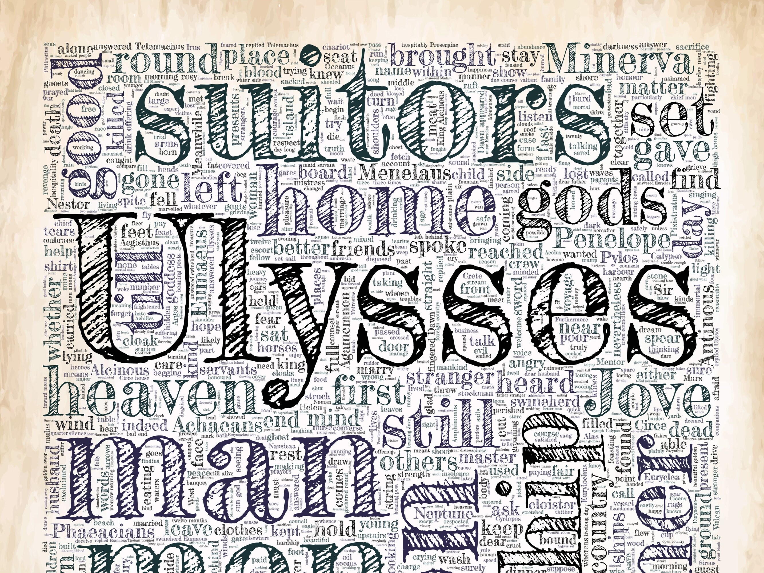 The Odyssey Book Cover Art With 2000 Words of the Book, Homer Set of 2 ...