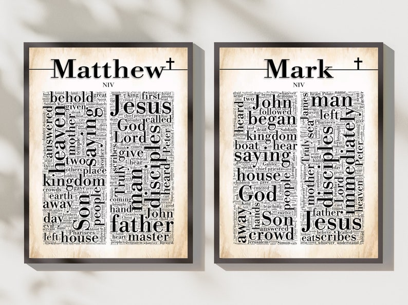 Bible Word Art for Your Favorite Books of the Bible, 6 Printable Word ...