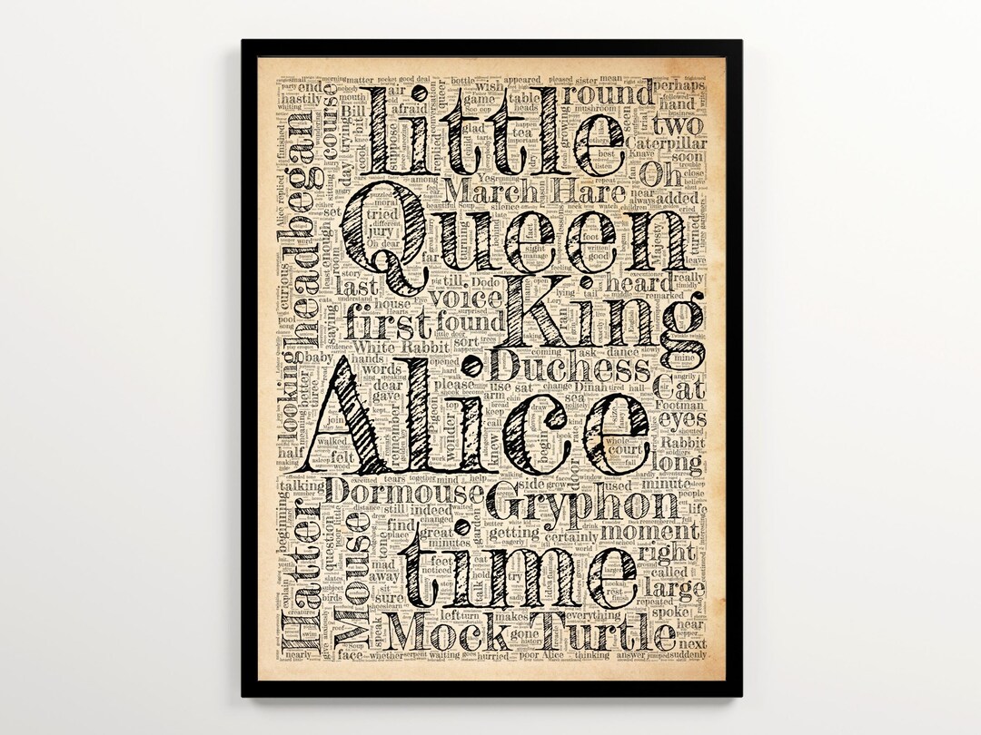 Lewis Carroll's Alice in Wonderland Word Cloud, 2000 Most Frequent ...