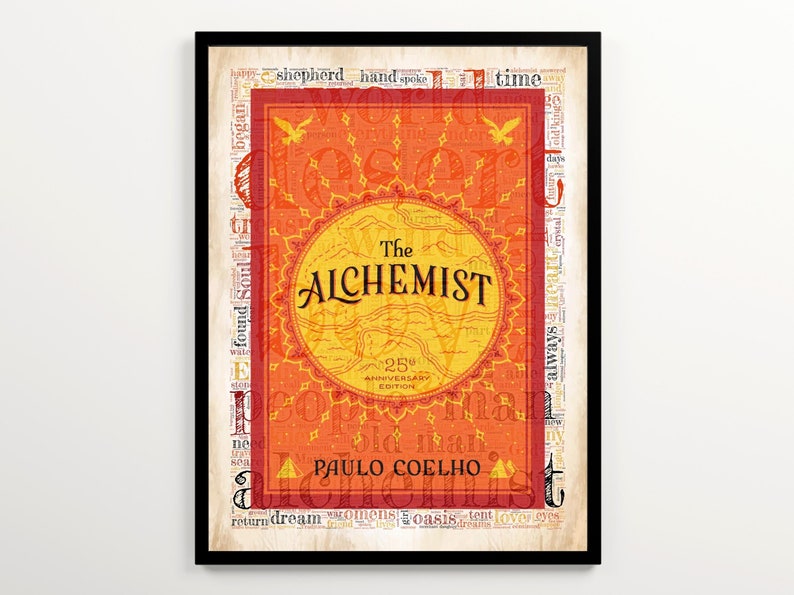 The Alchemist Book Cover Art With 2000 Words of the Book, Set of 2 ...