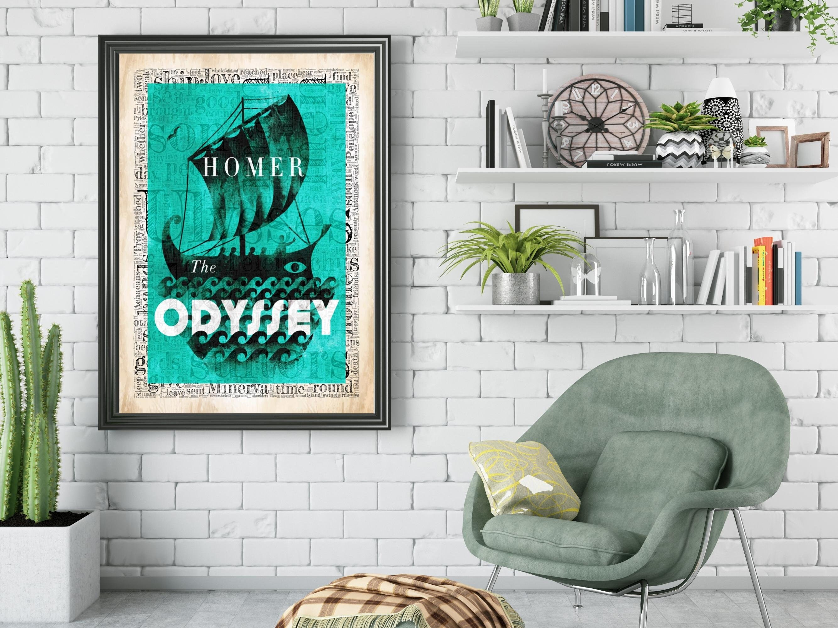 Homer's the Odyssey Book Cover on Odyssey Word Cloud, Homer Poster ...
