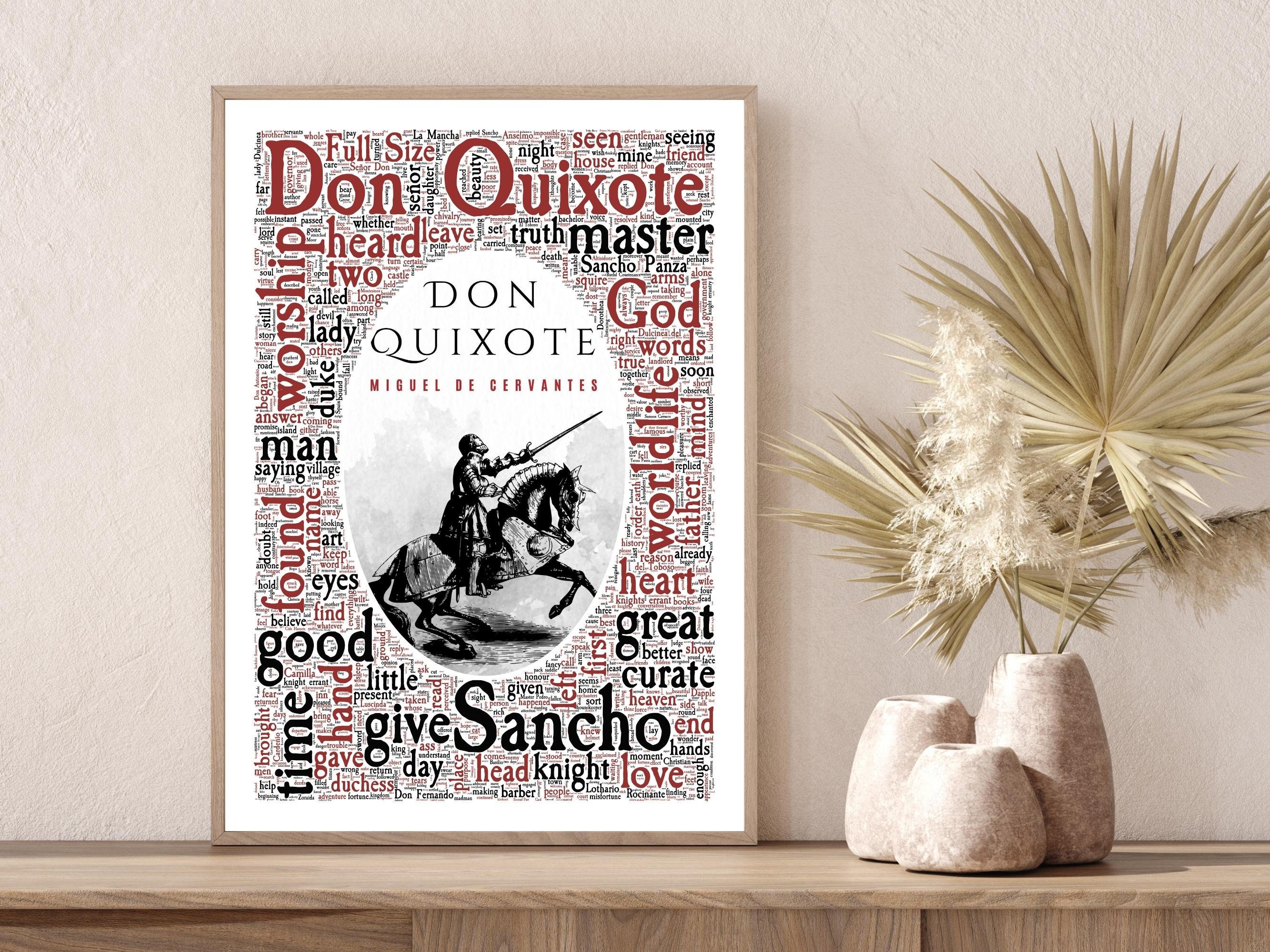 Miguel De Cervantes'don Quixote Word Cloud Spanish Novel - Etsy