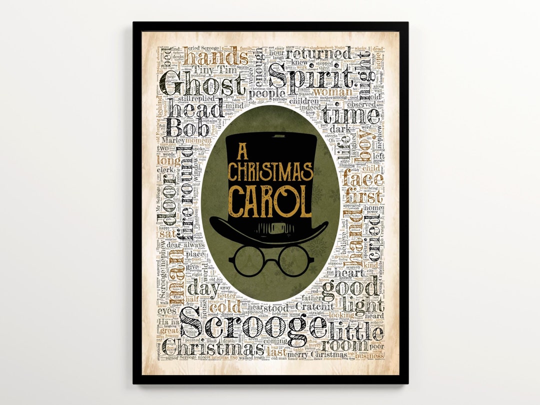 Charles Dickens' A Christmas Carol Word Cloud, Christmas Literature ...
