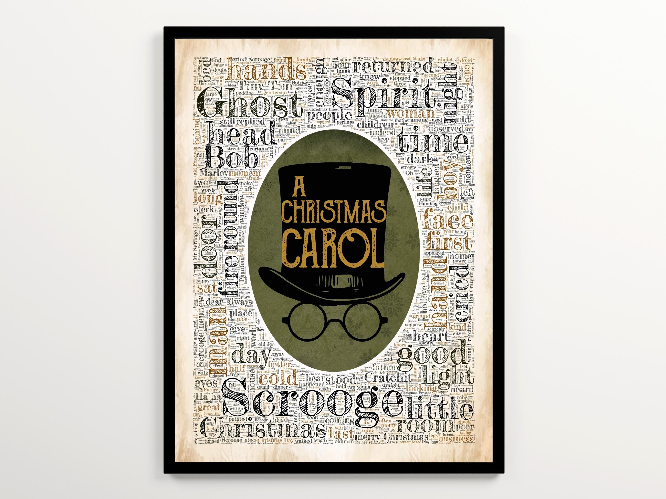 Charles Dickens' A Christmas Carol Word Cloud, Christmas Literature ...