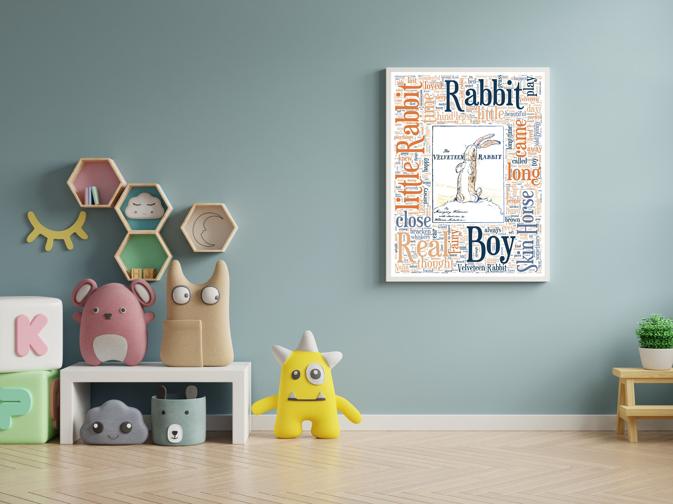 The Velveteen Rabbit Word Art Printable Rabbit Nursery Wall - Etsy