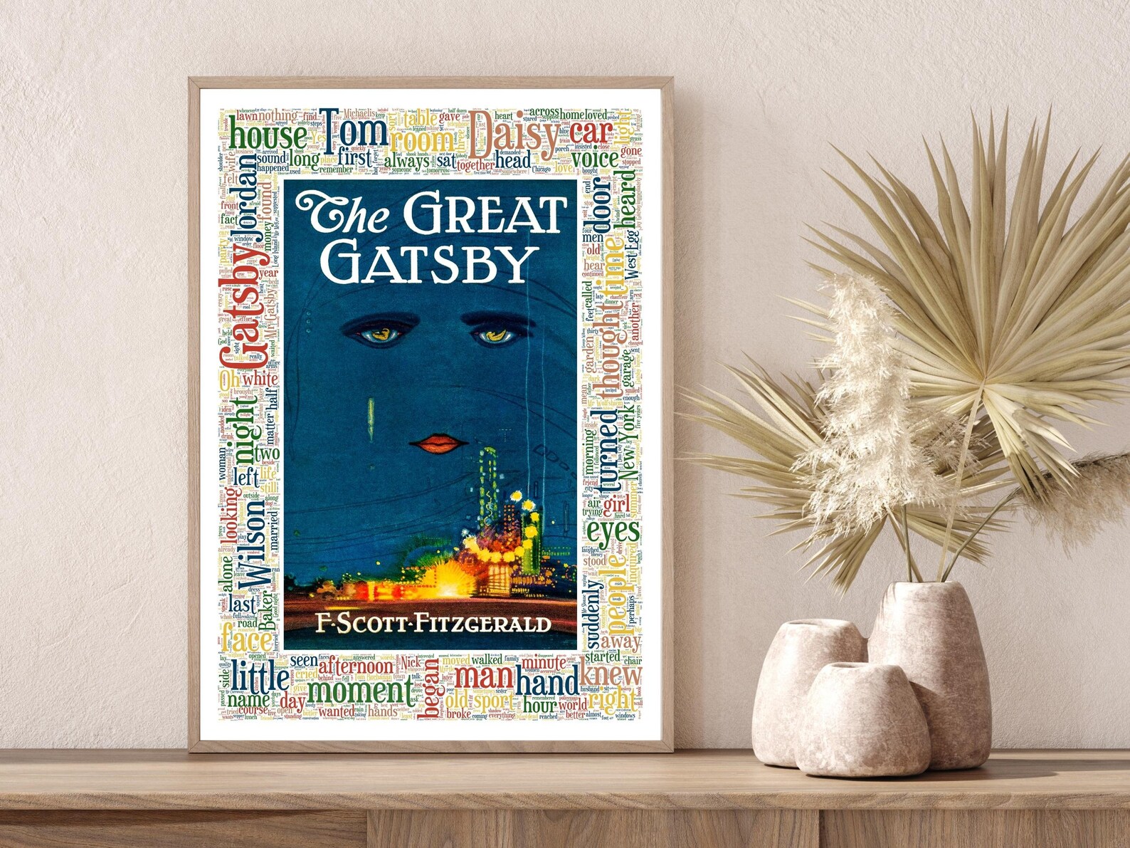 The Great Gatsby Book Cover Art Printable, American Novel Poster ...