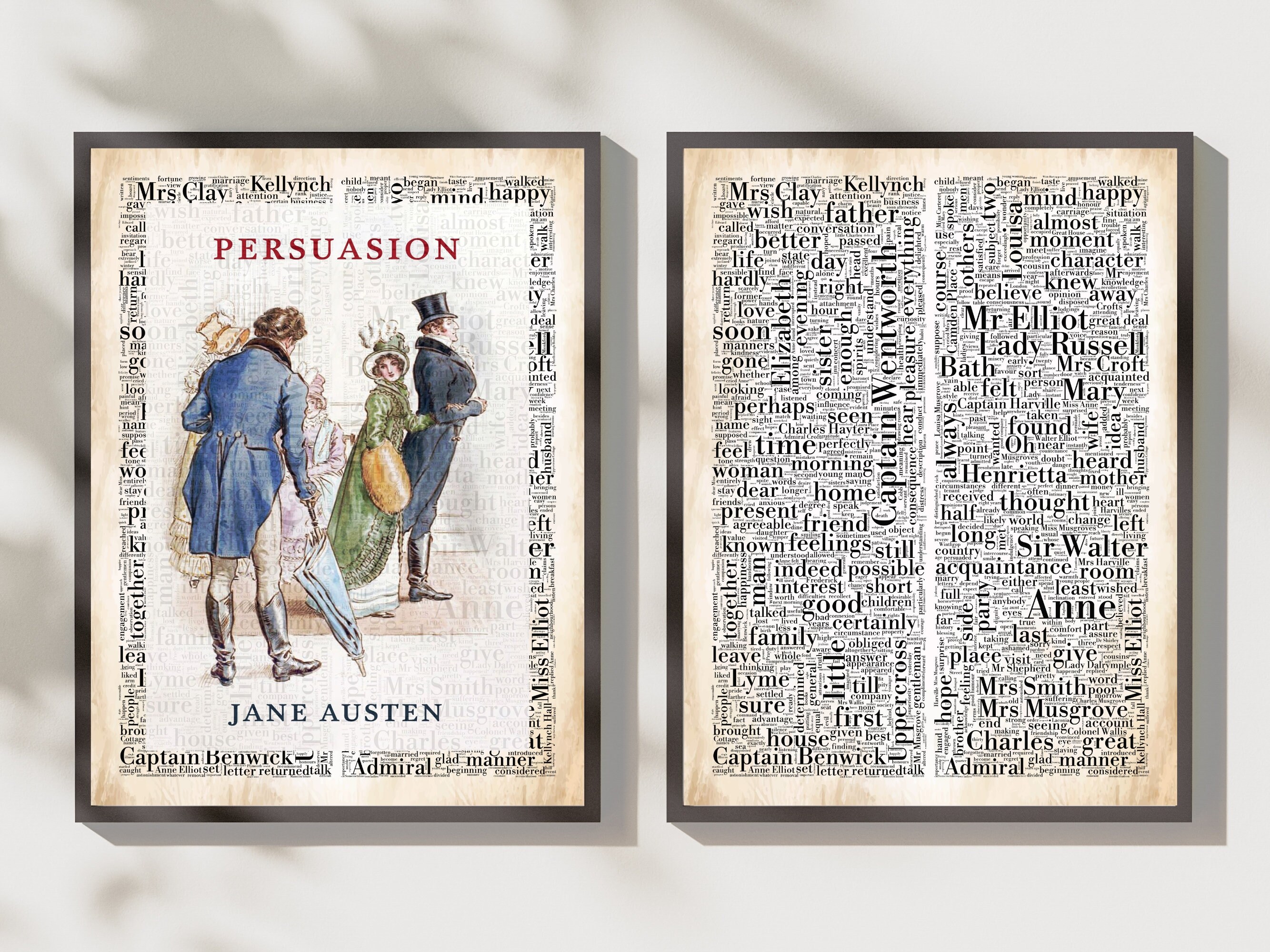 Persuasion Book Cover Art Featuring 2000 Words of the Book - Etsy