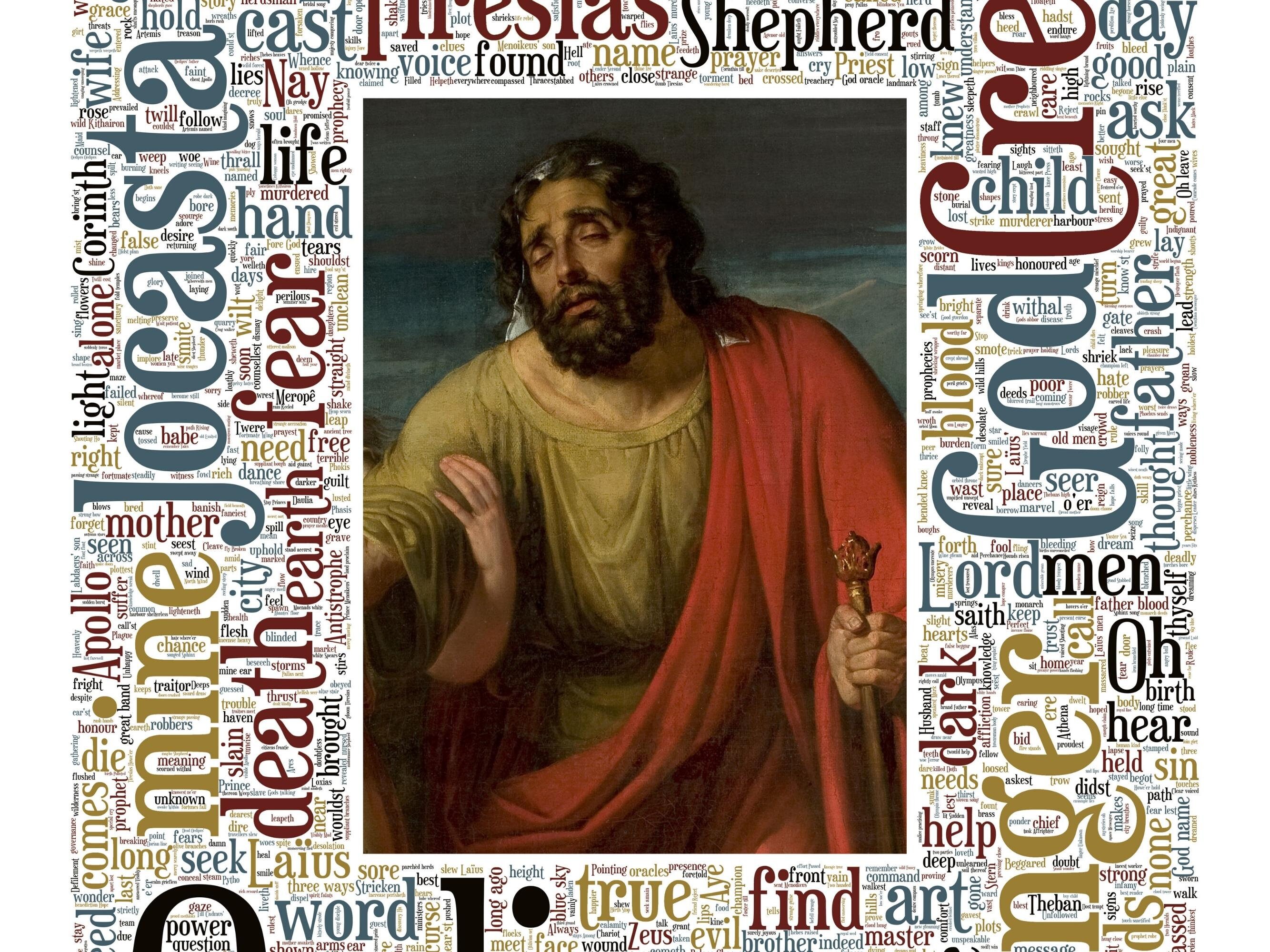 Sophocles' Oedipus Rex Wall Art Print Featuring 2000 Words of the Play ...