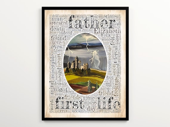 Mary Shelley's Frankenstein Word Cloud Frankenstein - Etsy
