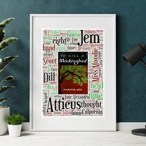 Harper Lee's to Kill a Mockingbird Literary Word Cloud Poster, Southern ...
