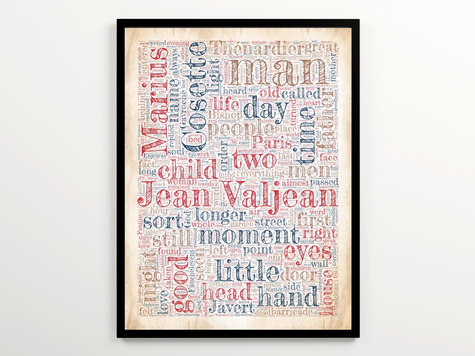 Les Miserables Book Cover & Word Cloud Art Set of 2 Prints - Etsy
