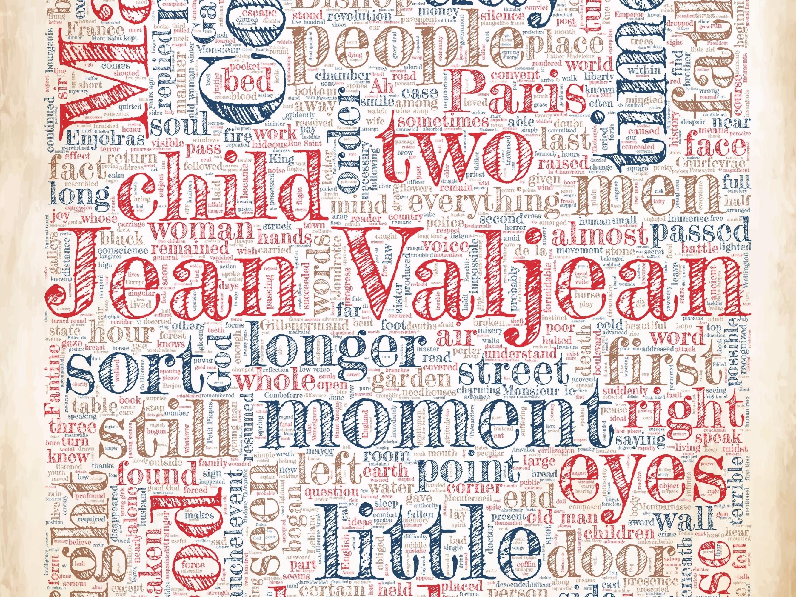 Les Miserables Book Cover & Word Cloud Art, Set of 2 Prints, Victor ...