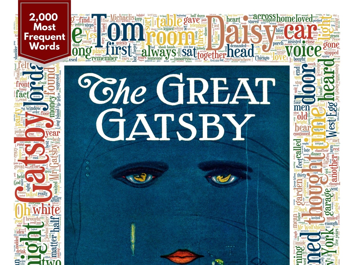 The Great Gatsby Book Cover Art Printable, American Novel Poster ...