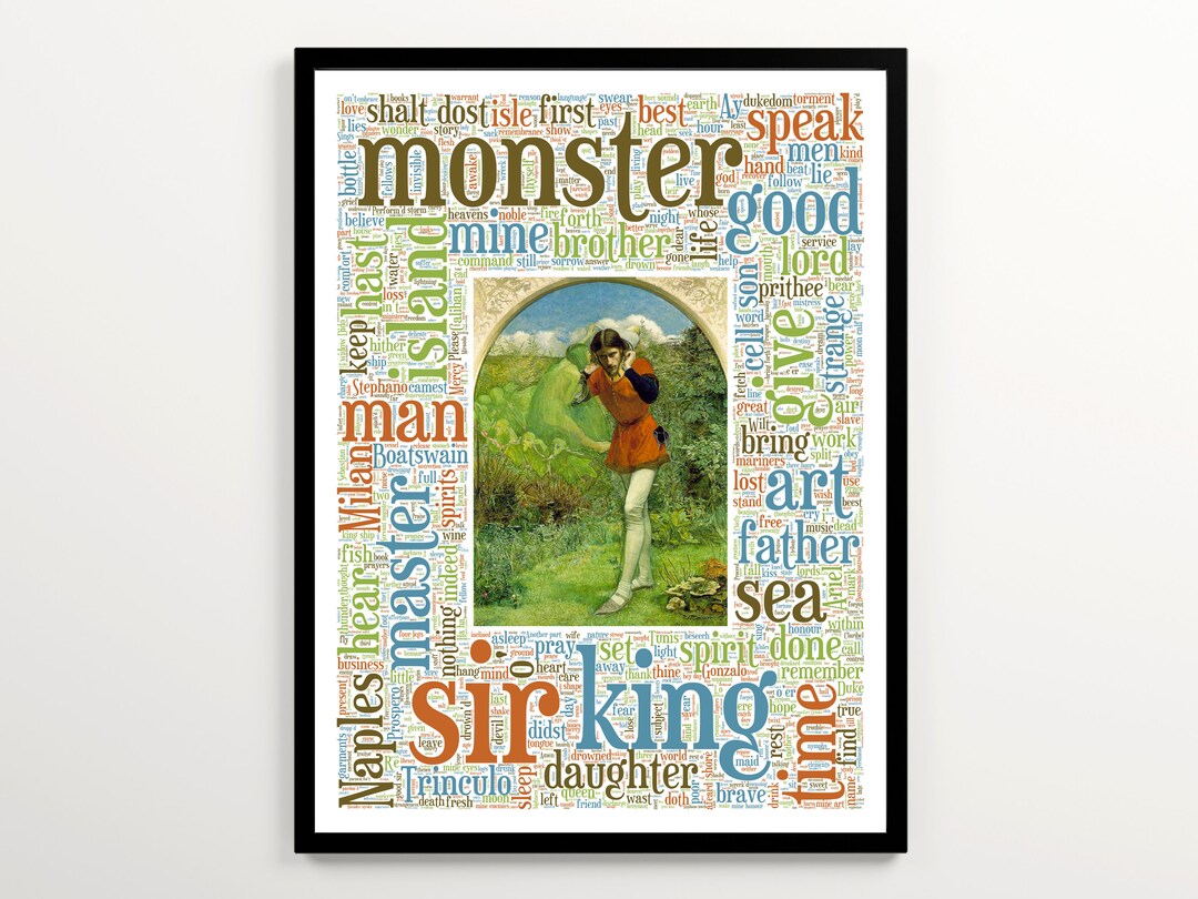 The Tempest Word Cloud, Shakespeare Fan Gift, English Classroom Decor ...