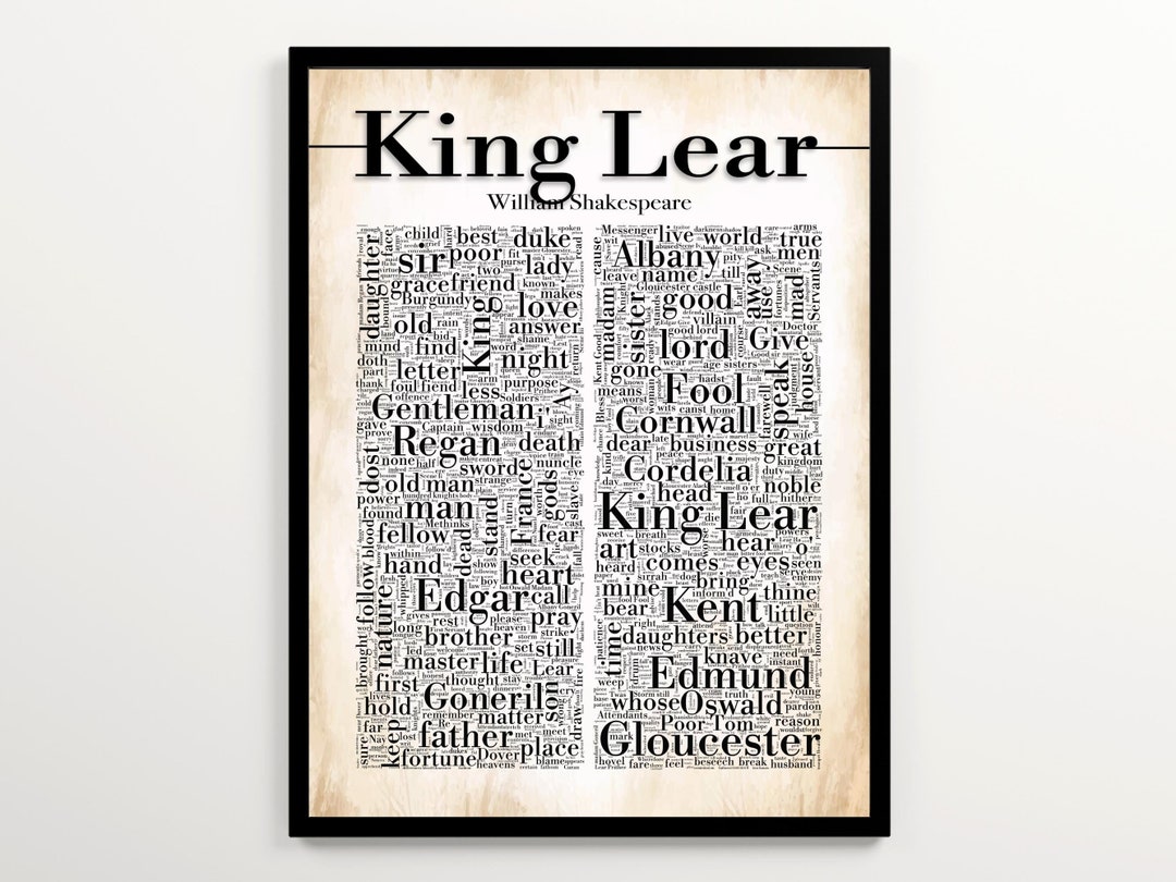 Shakespeare's King Lear Poster Featuring 2000 Words of the Book, King ...