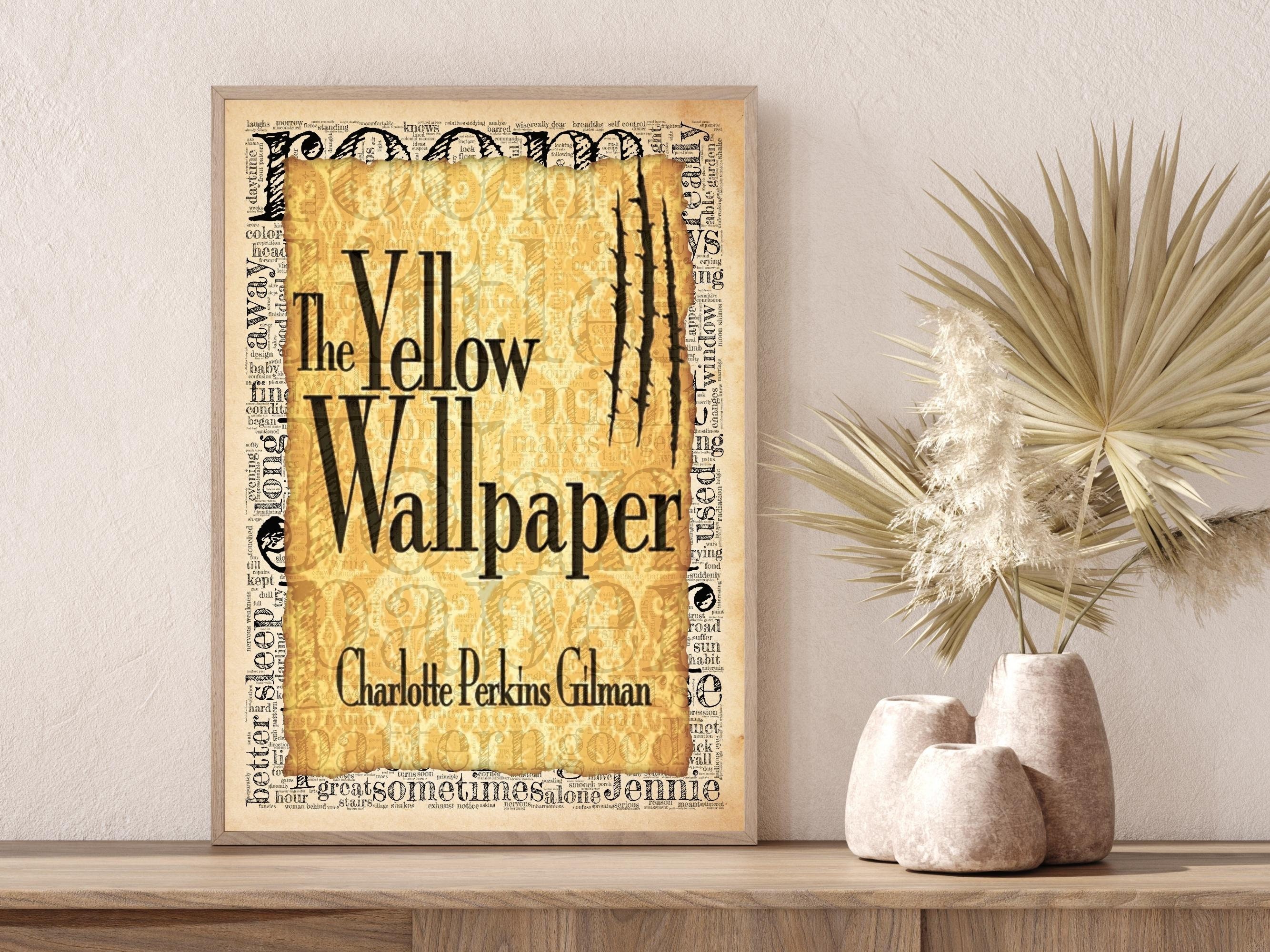 The Yellow Wallpaper Book Cover on a Vintage Word Cloud, Charlotte ...