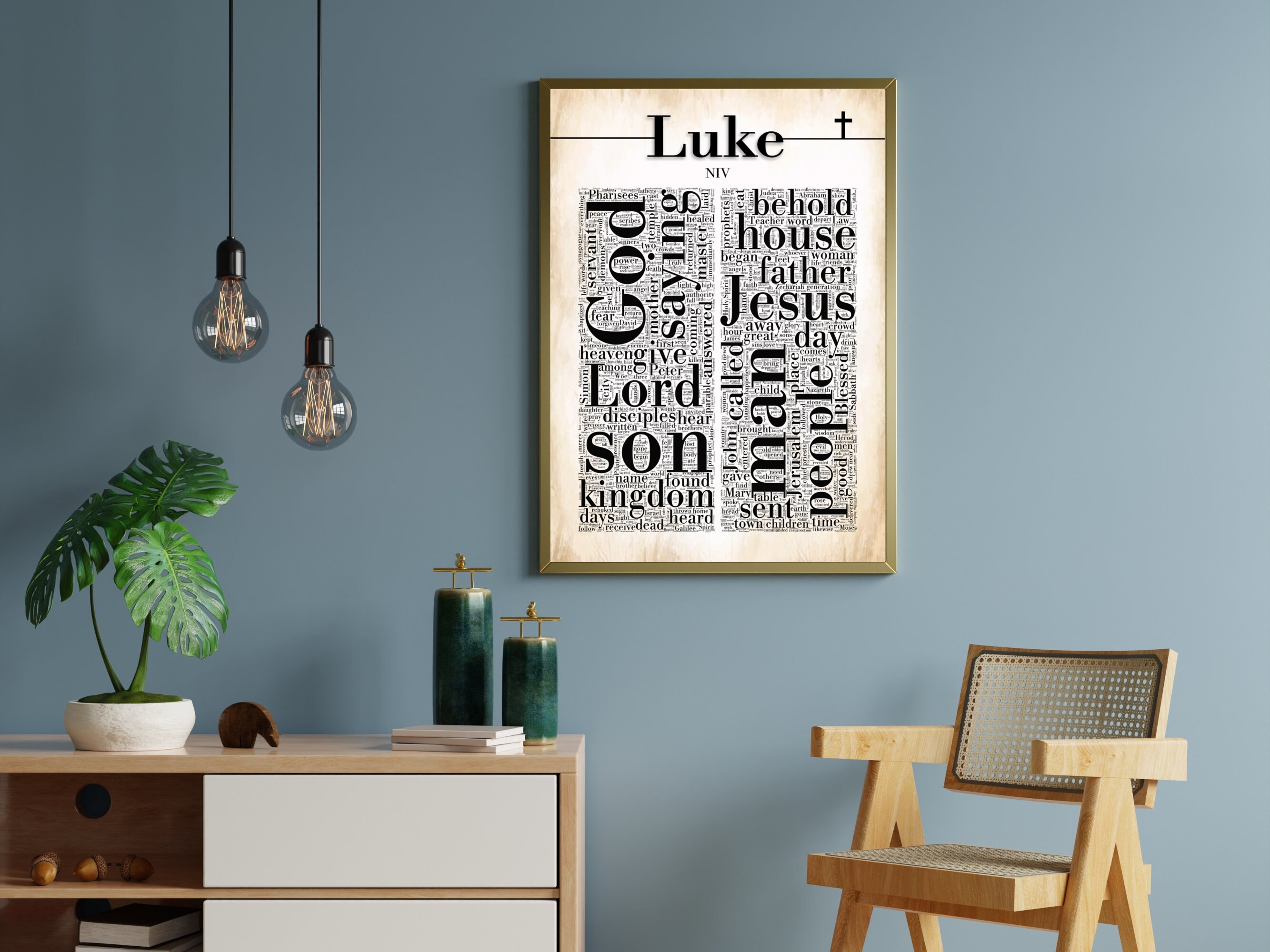 Gospel of Luke Word Cloud Featuring 2000 Words of the Book, Bible Study ...