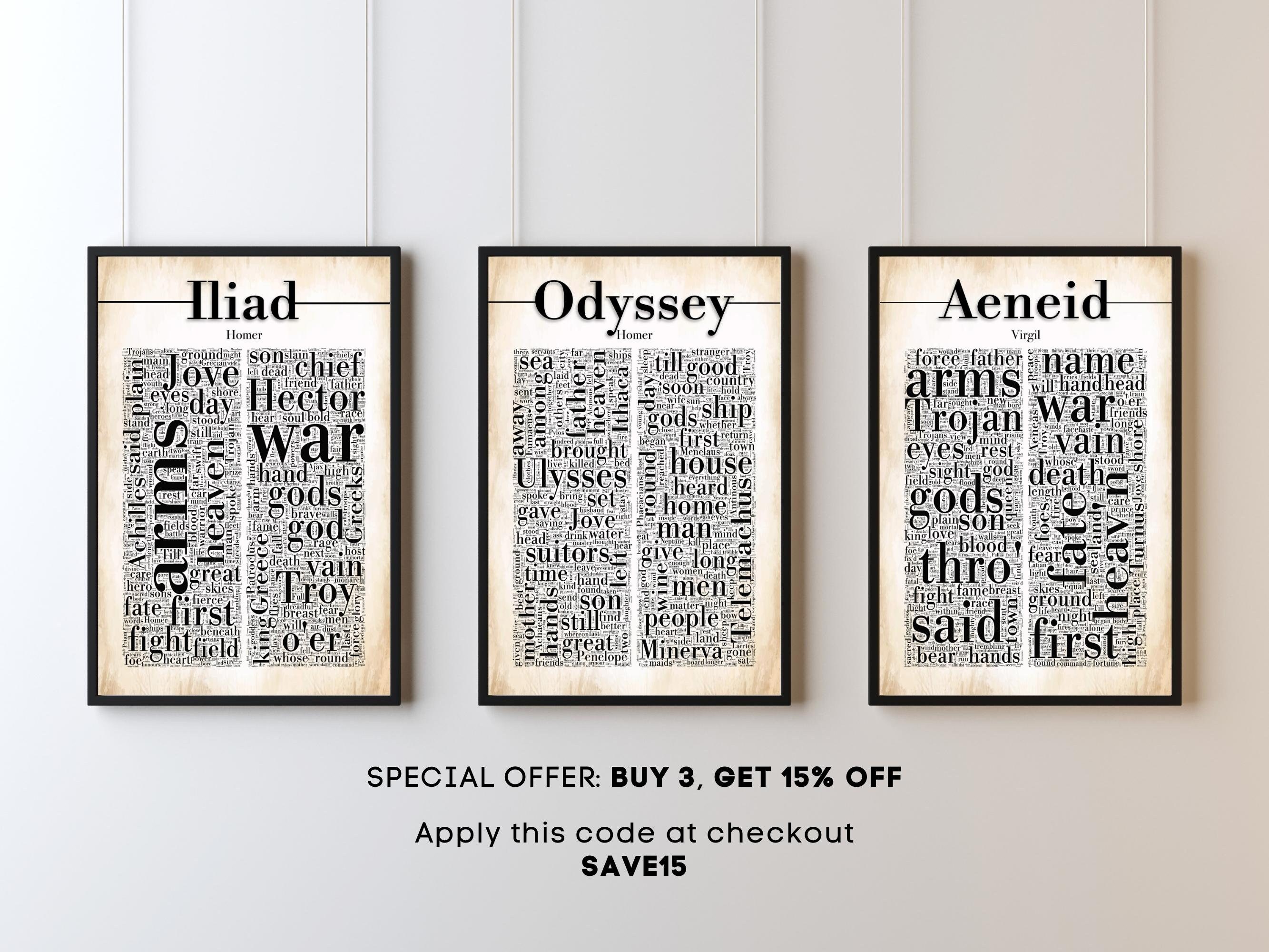 The Odyssey Printable Word Cloud Featuring 2000 Words of the Book ...