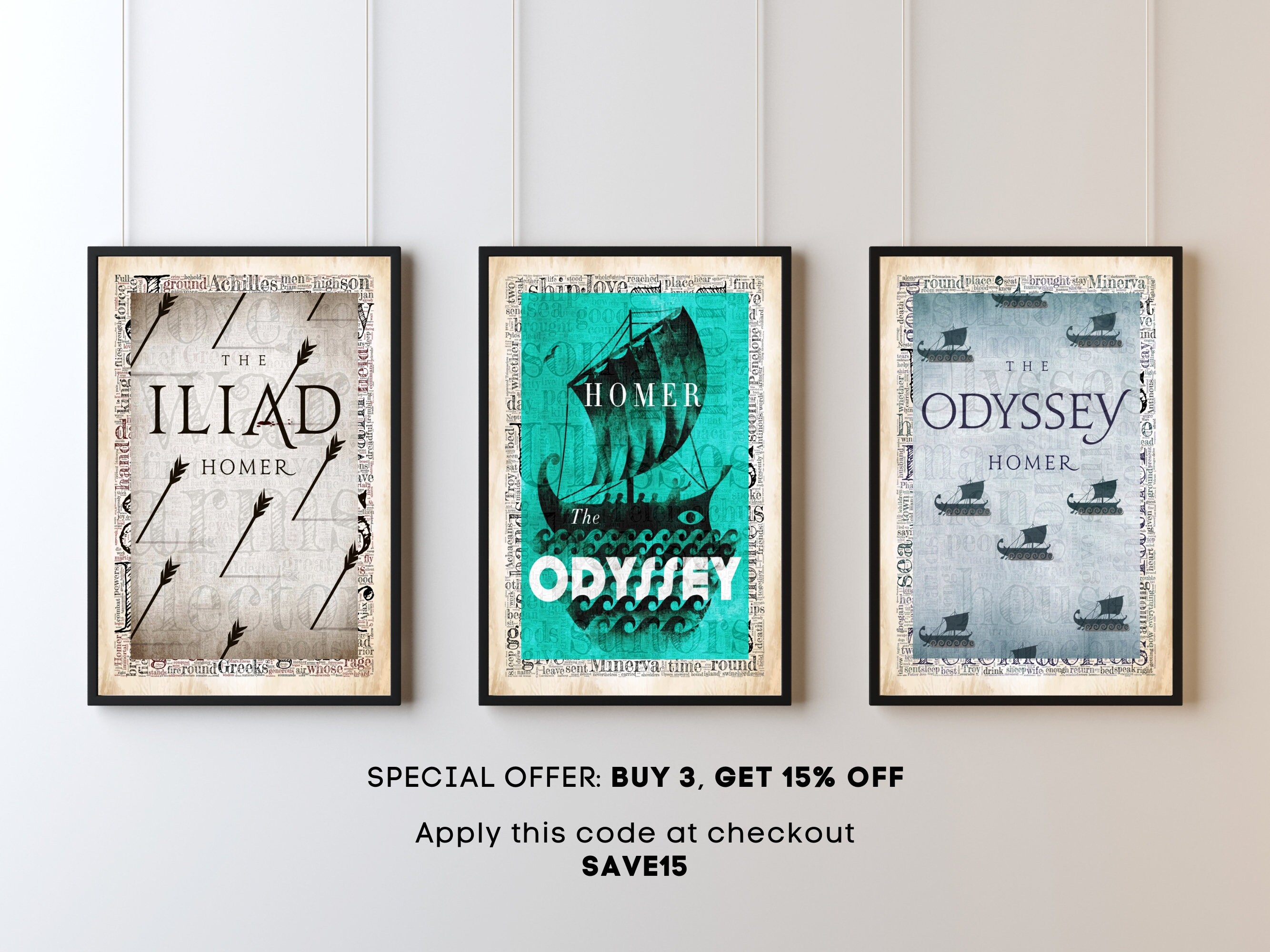 Homer's the Odyssey Book Cover on Odyssey Word Cloud, Homer Poster ...