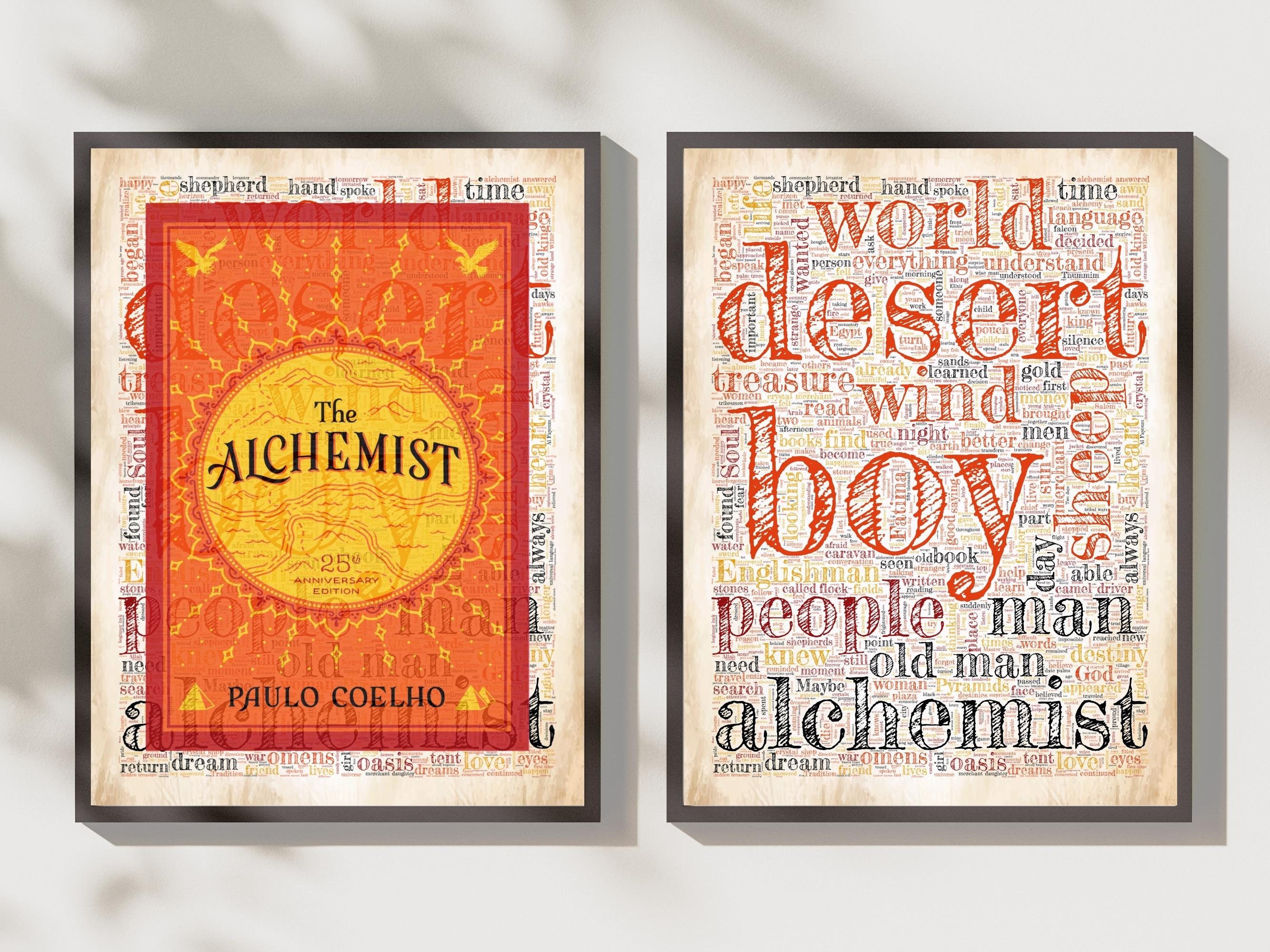 The Alchemist Book Cover Art With 2000 Words of the Book, Set of 2 ...