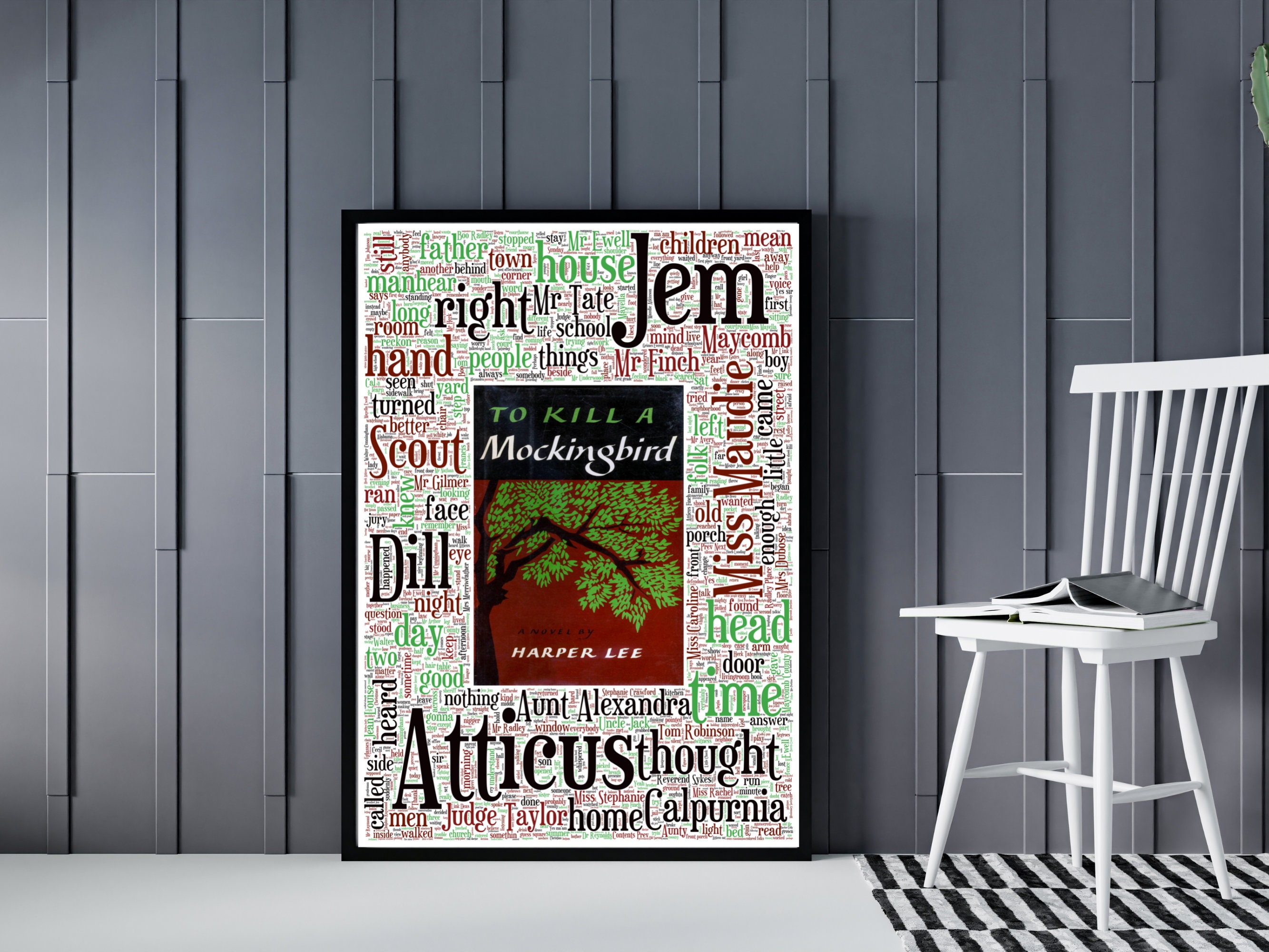 Harper Lee's to Kill a Mockingbird Literary Word Cloud - Etsy