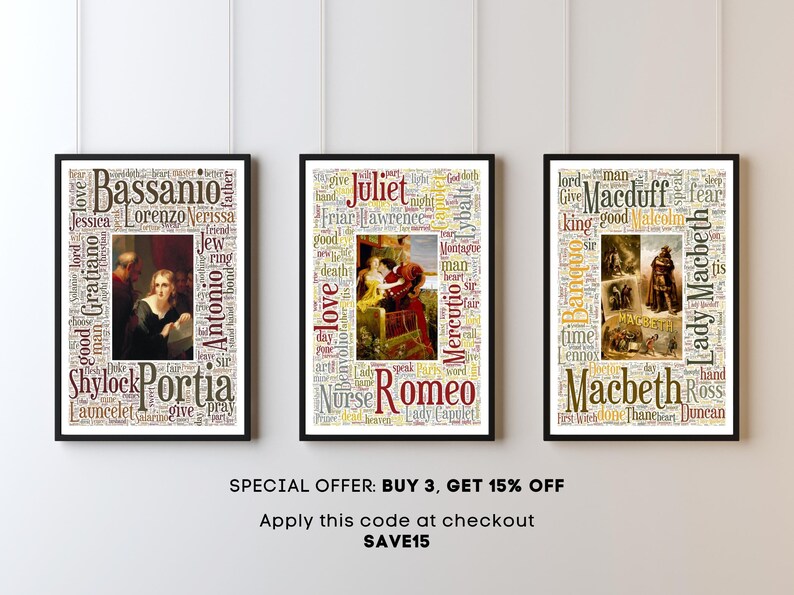 Shakespeare's Hamlet Word Cloud Shakespeare Fan Gift - Etsy