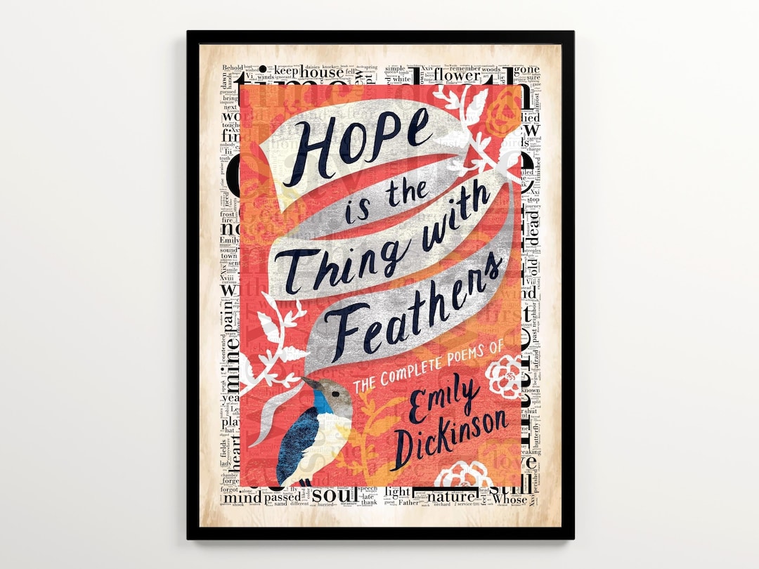 Emily Dickinson Hope is the Thing With Feathers Word Cloud Art ...