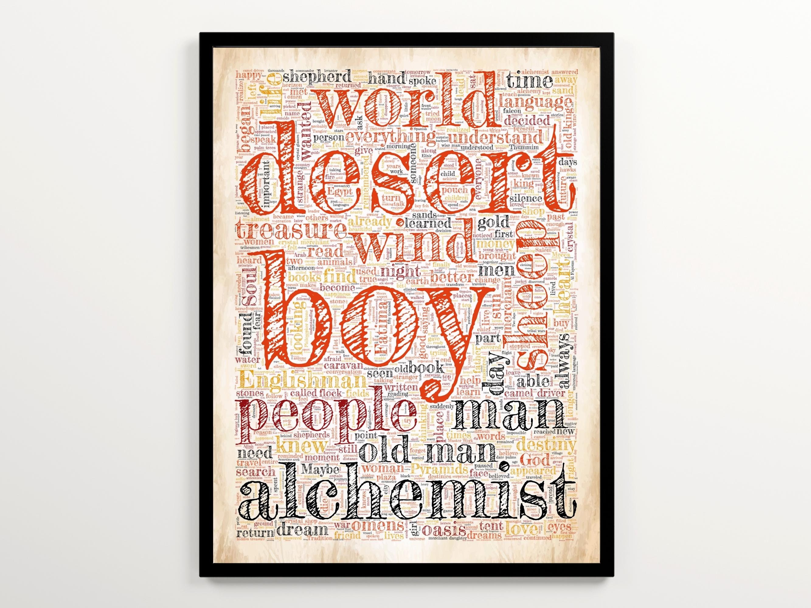 The Alchemist Book Cover Art With 2000 Words of the Book, Set of 2 ...