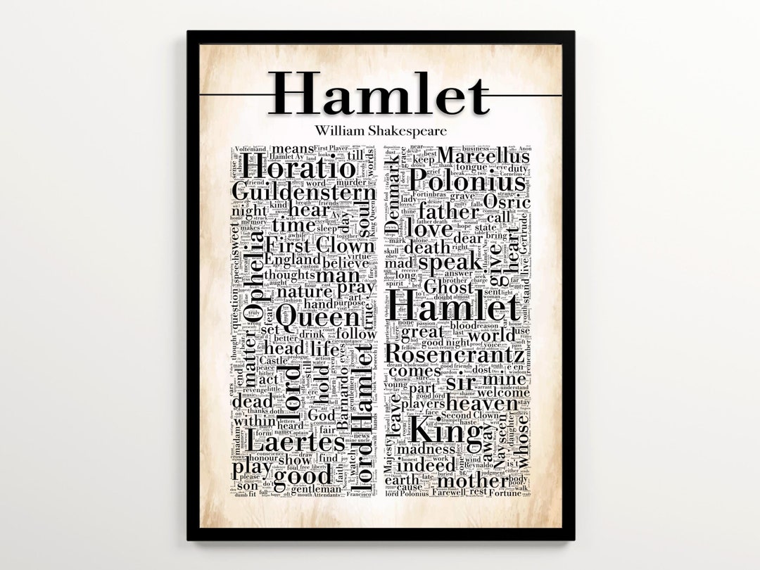 Shakespeare's Hamlet Word Cloud Featuring 2000 Words of the Book ...
