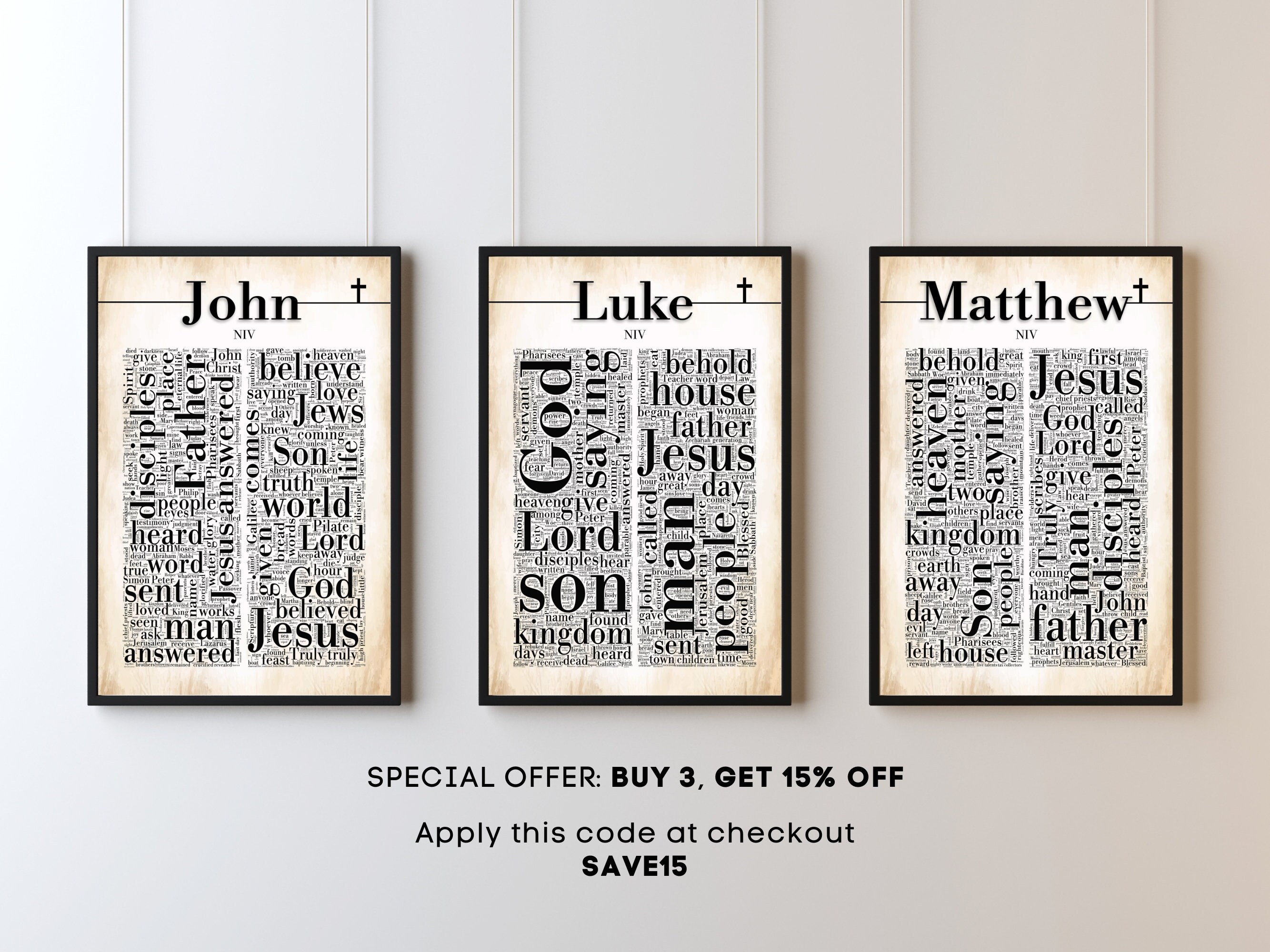 Gospel of Luke Word Cloud Featuring 2000 Words of the Book, Bible Study ...