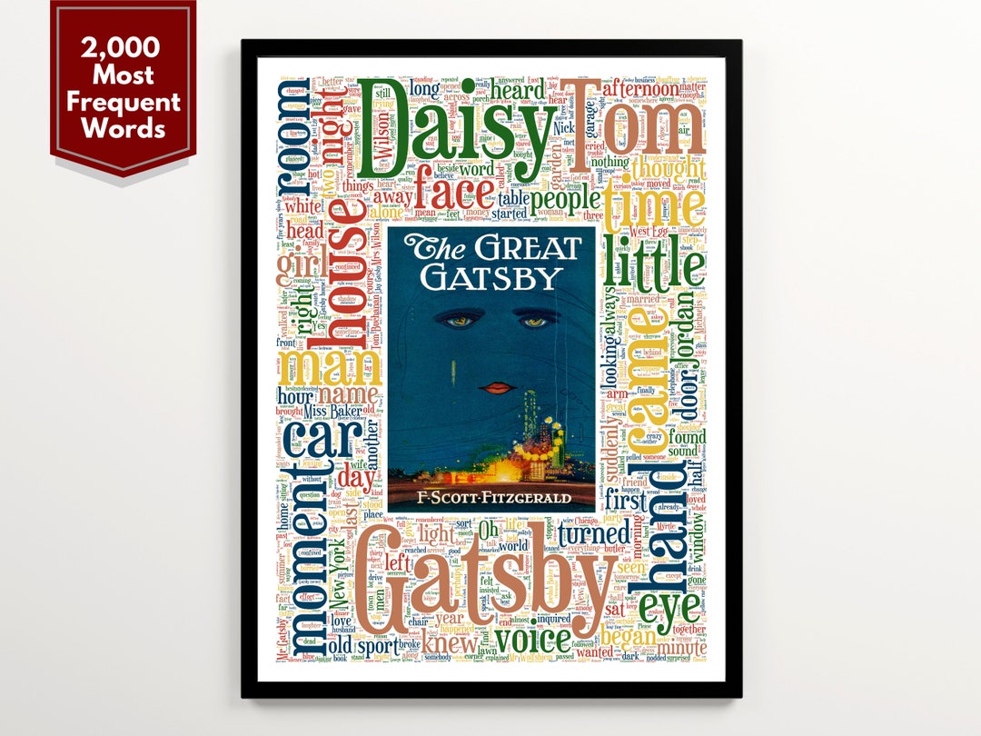 The Great Gatsby Word Art Featuring 2000 Words of the Book, F. Scott ...