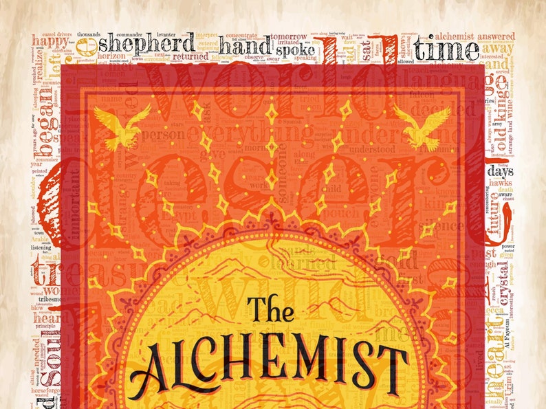 The Alchemist Book Cover Art With 2000 Words of the Book, Set of 2 ...