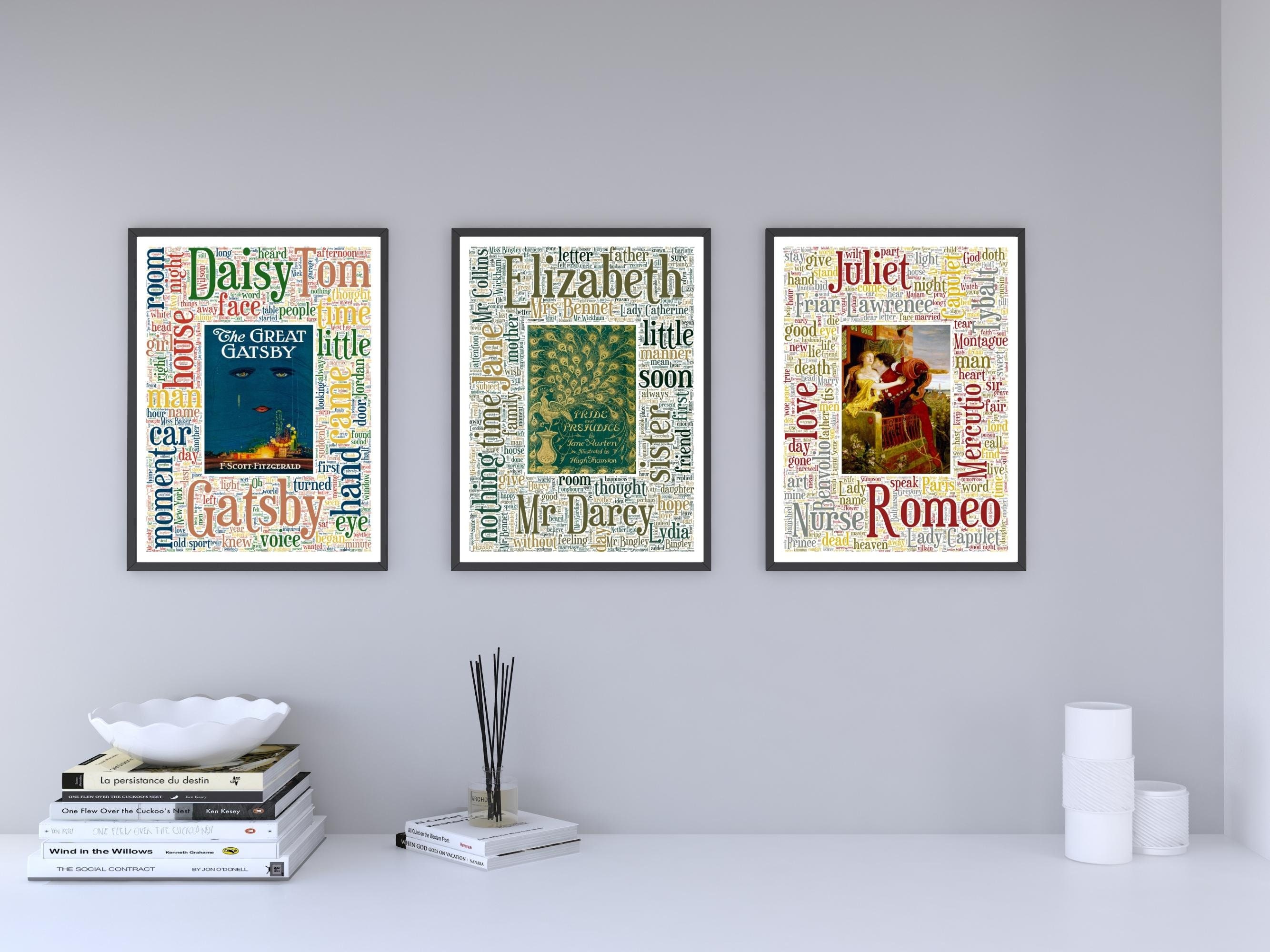 Jane Austen's Pride and Prejudice Word Cloud, 2k Words, Book Cover ...