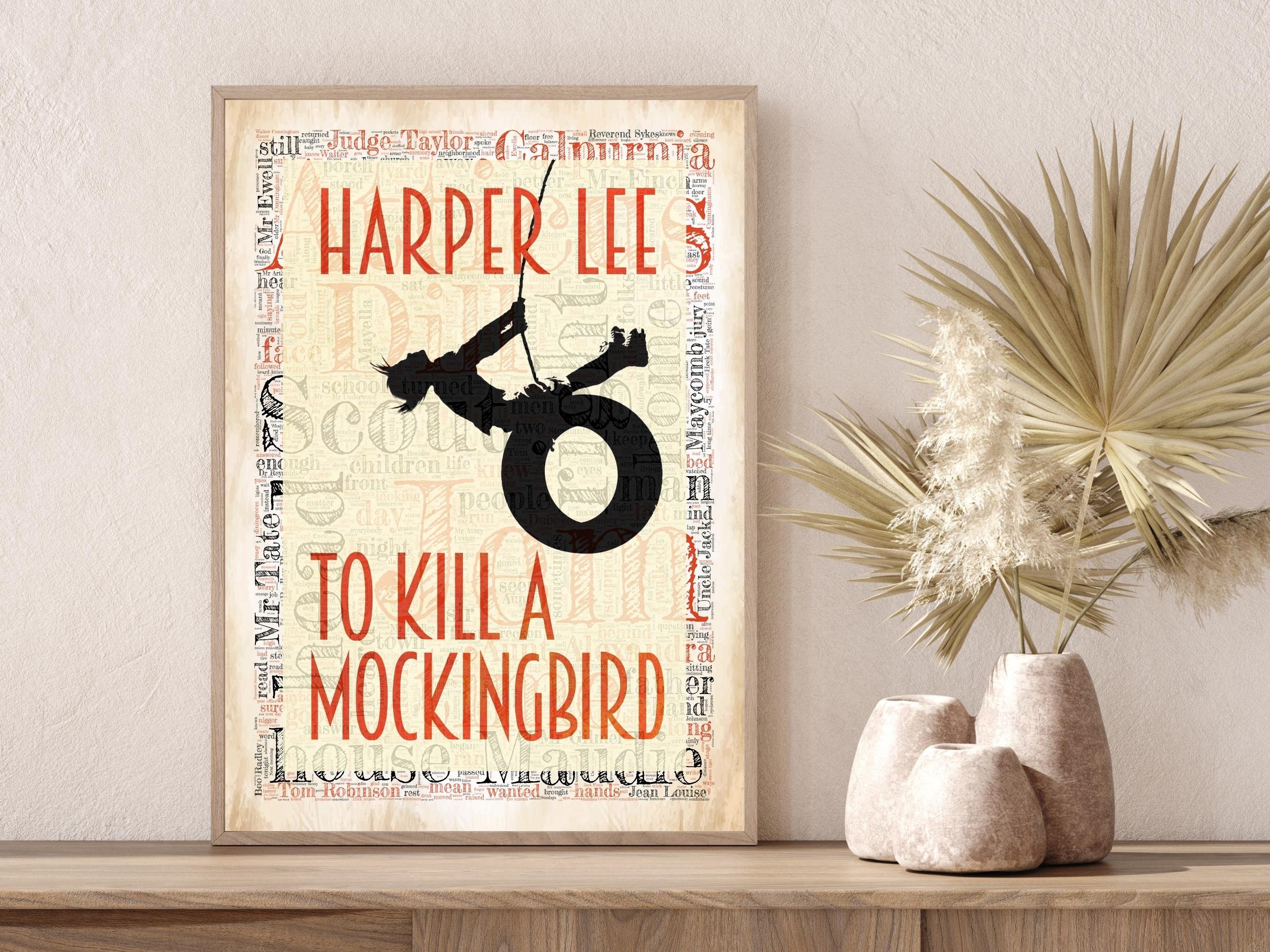 Harper Lee's to Kill a Mockingbird Set of 2 Prints: Book Cover Word ...