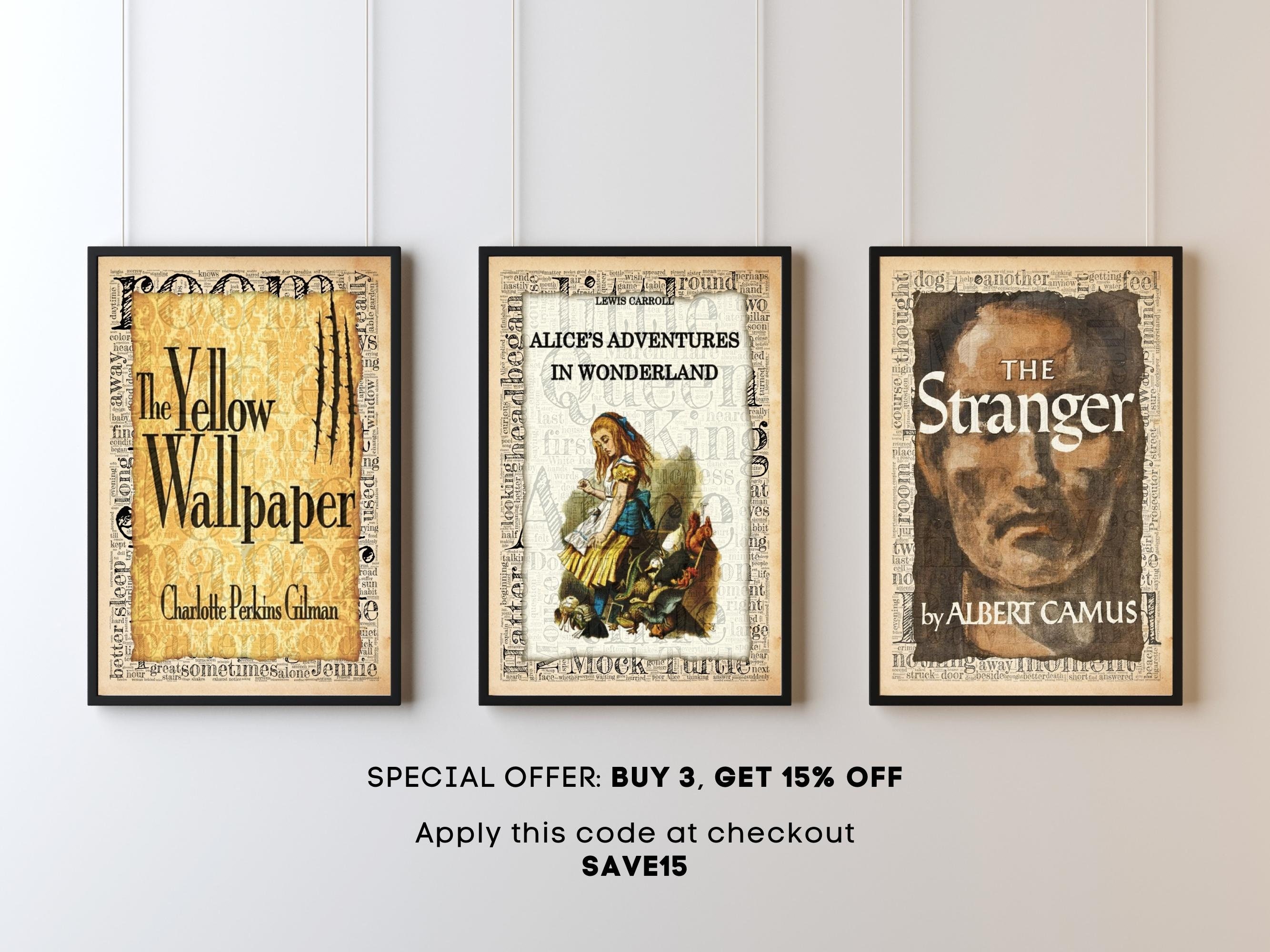 The Yellow Wallpaper Book Cover on a Vintage Word Cloud, Charlotte ...