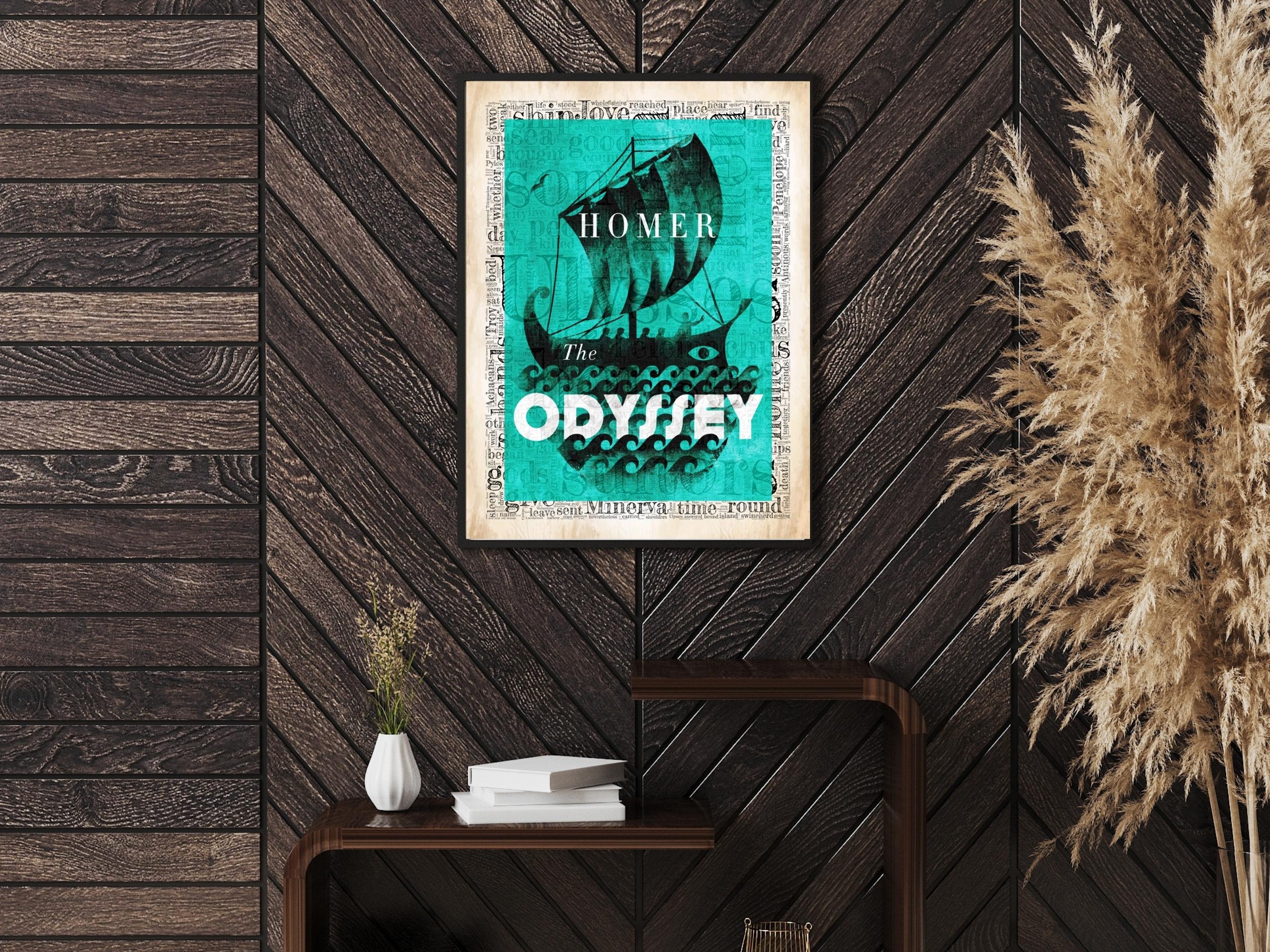 Homer's the Odyssey Book Cover on Odyssey Word Cloud, Homer Poster ...