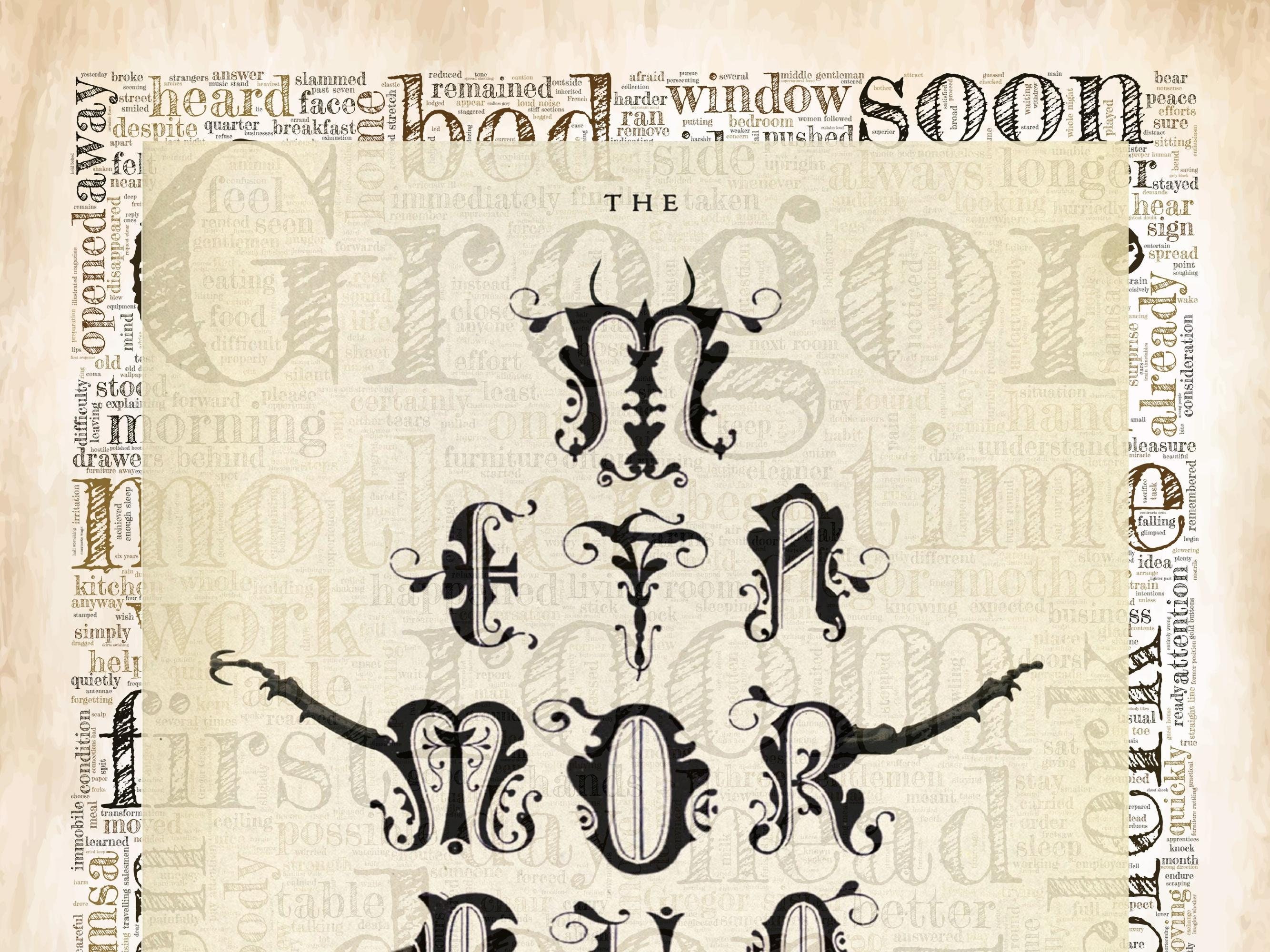 Franz Kafka the Metamorphosis Book Cover on Vintage Word Cloud ...