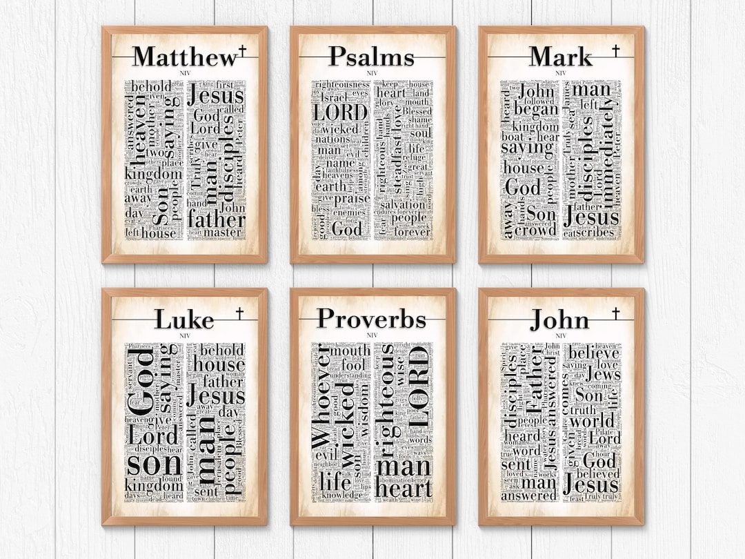 Bible Word Art for Your Favorite Books of the Bible, 6 Printable Word ...