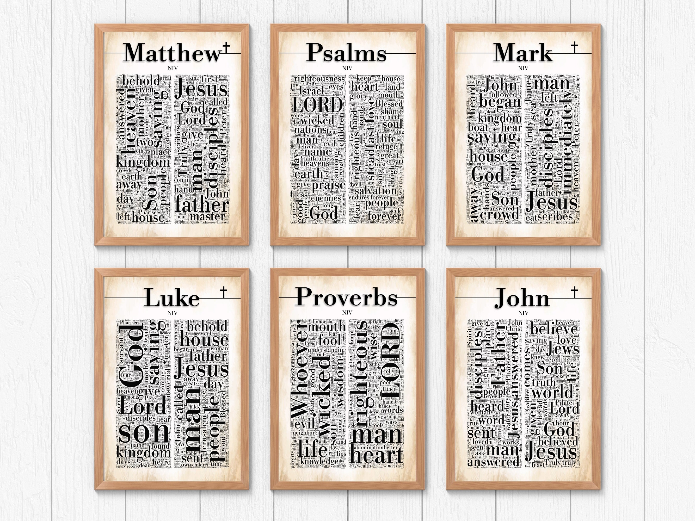 Bible Word Art for Your Favorite Books of the Bible, 6 Printable Word ...