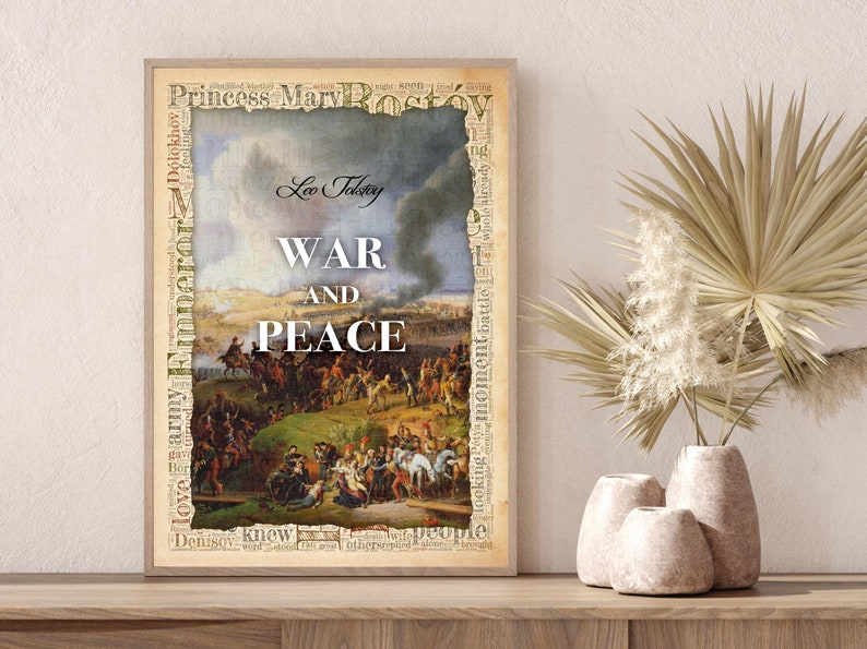 Leo Tolstoy's War and Peace Illustration on a Word Cloud, Russian ...