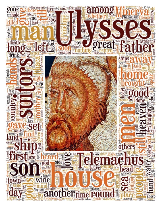 Homer's Odyssey Literary Word Cloud Odysseus Poster - Etsy
